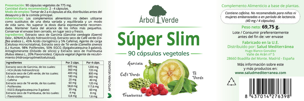 Super Slim - 90 Capsulas.Herbolario S. Mediterránea